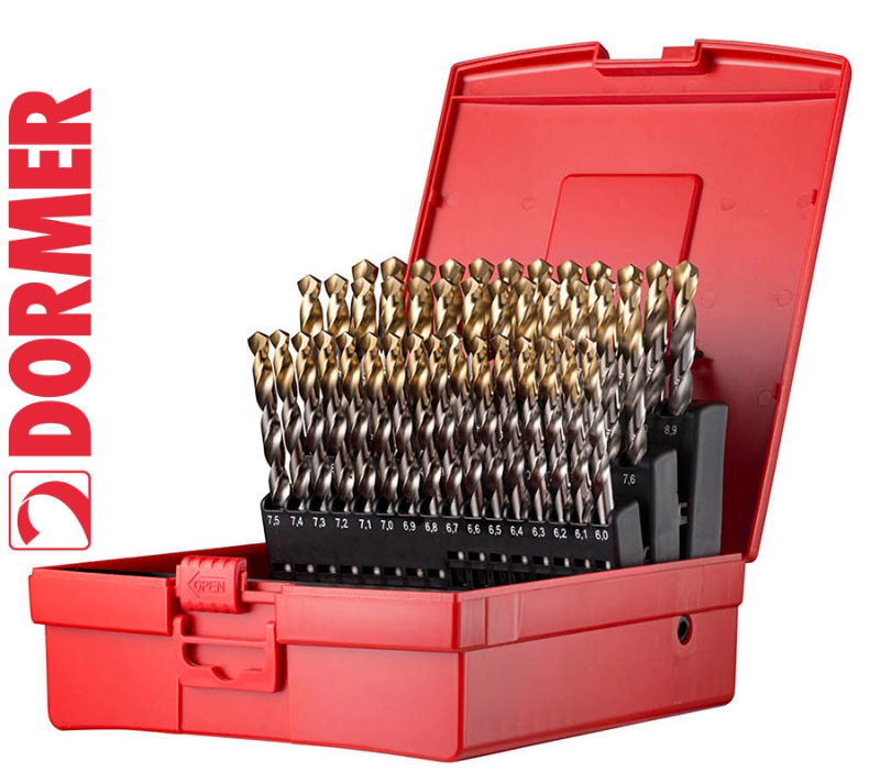 Dormer A095203 41pc HSS TiN Jobber Drill Set 6.0 10.0mm Arc Euro Trade